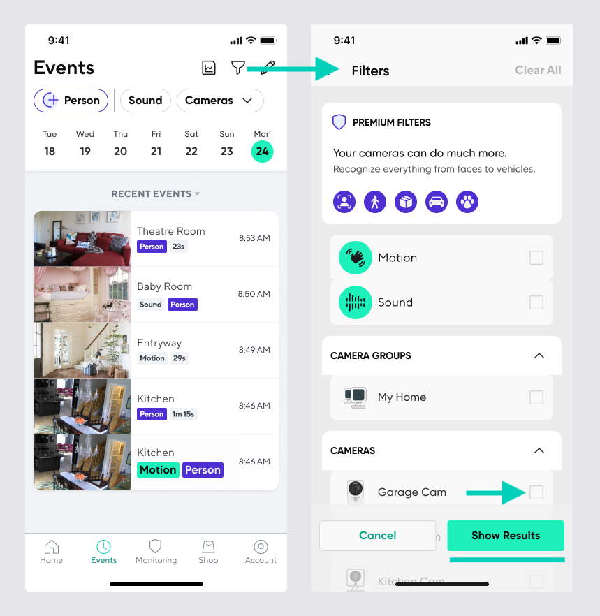 Navigating the Events tab – Wyze