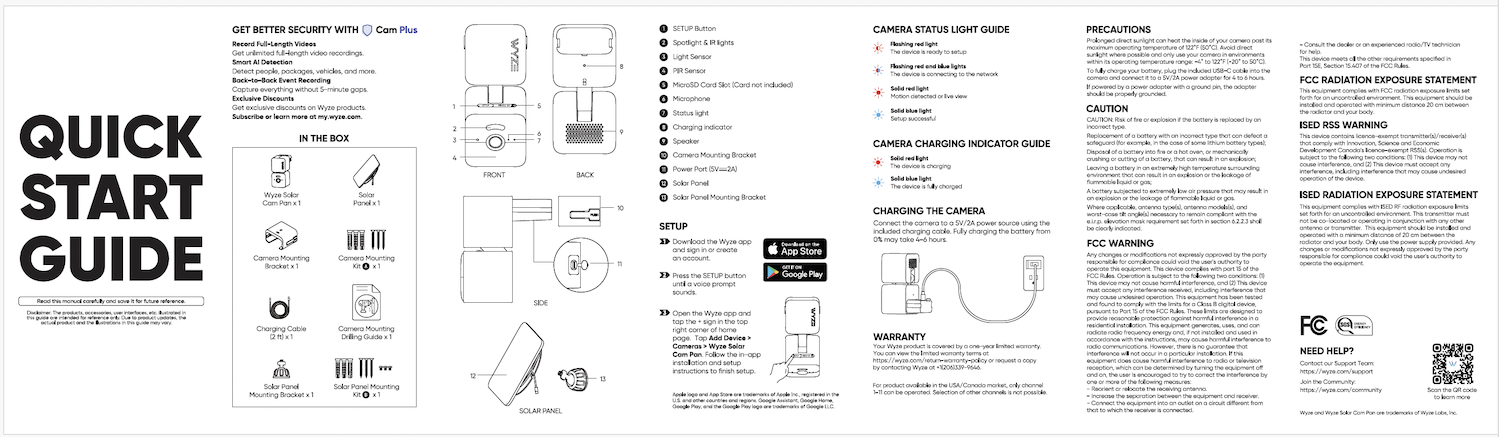 Wyze Solar Cam Pan Quick Start Guide – Wyze